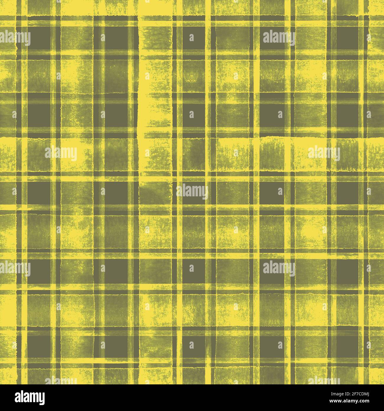 Watercolor grunge shabby chic stripe plaid seamless pattern. Grey gray ...