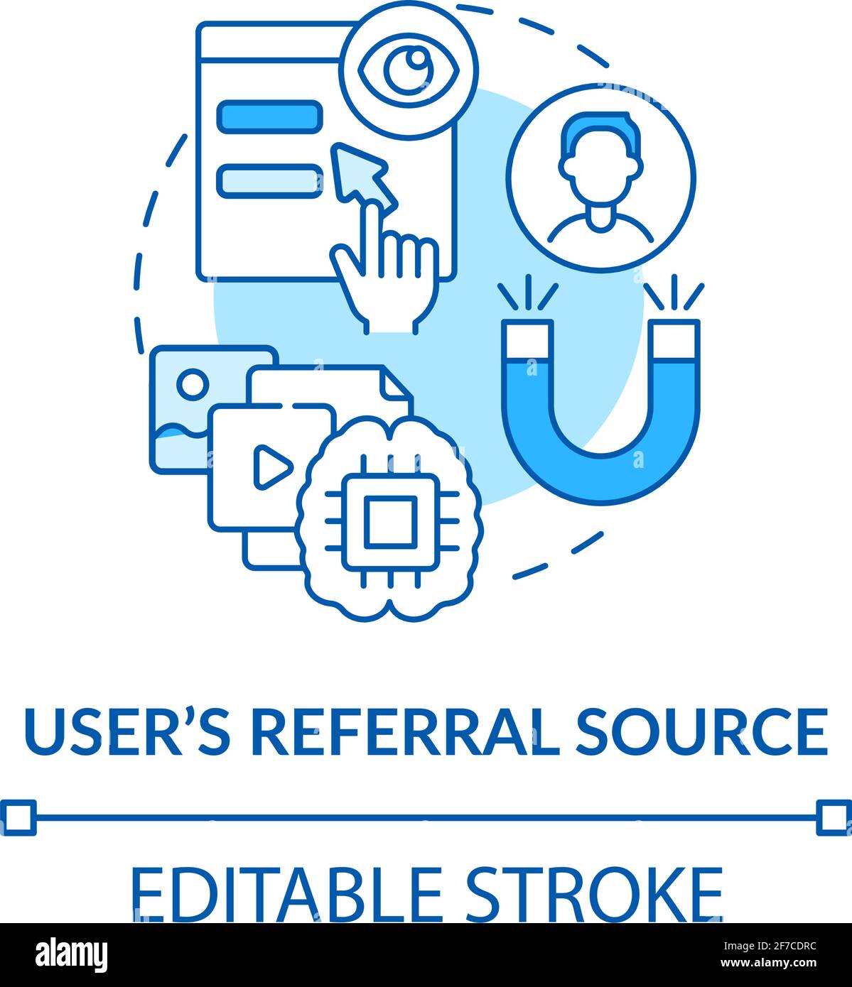 User referral source blue concept icon Stock Vector Image & Art - Alamy
