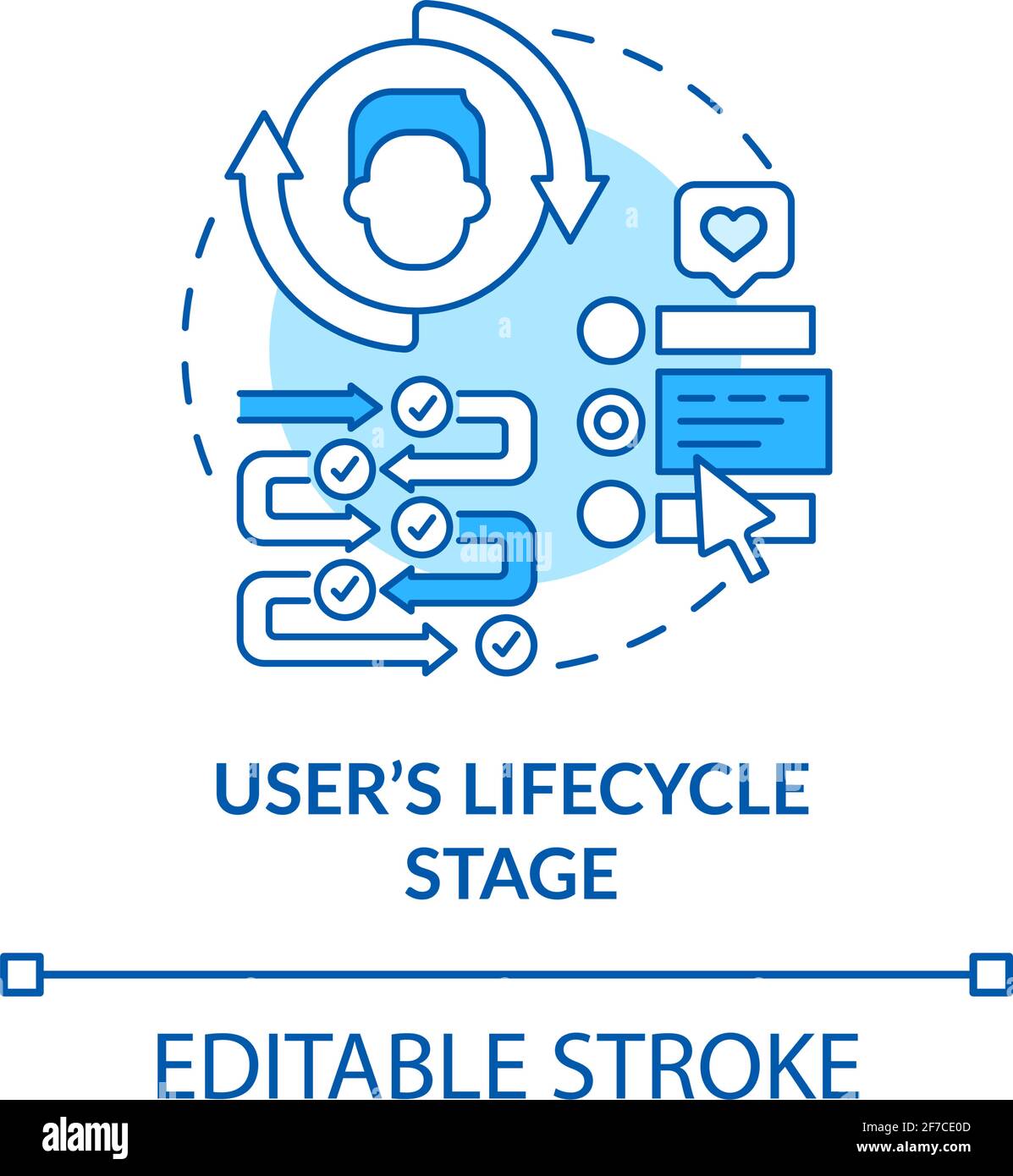 User lifecycle stage blue concept icon Stock Vector Image & Art - Alamy