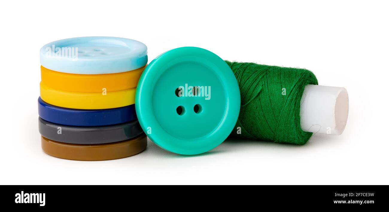 Composition with tailor threads isolated on white background Stock ...