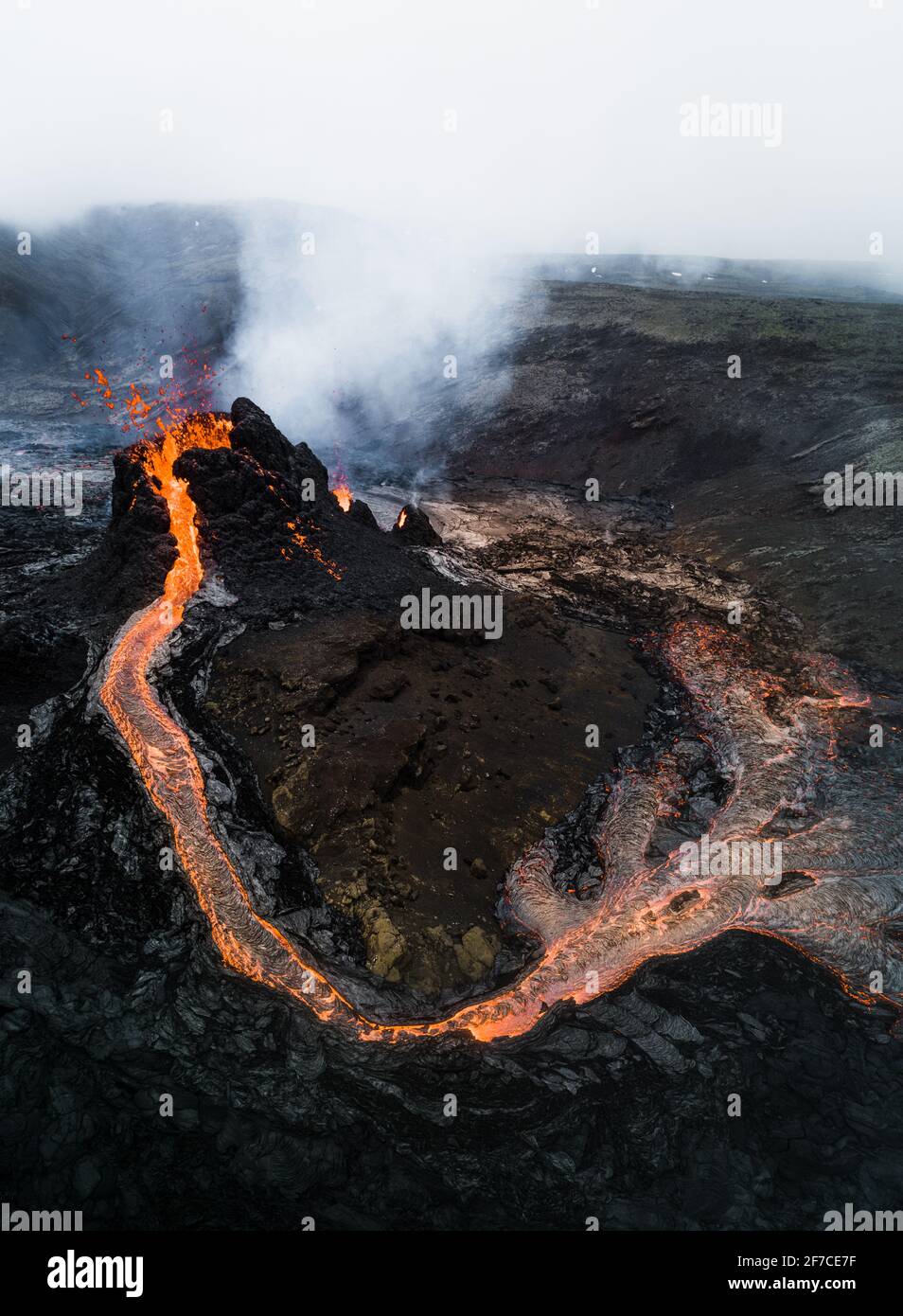 The volcano erupted following 40,000 earth tremors in the area ...