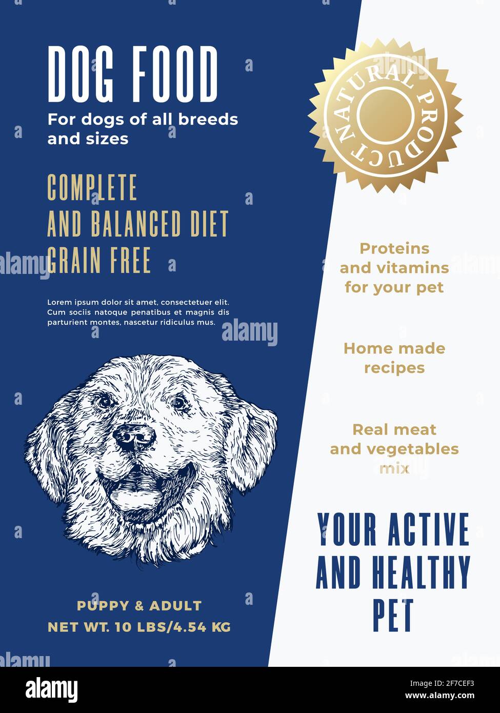 Pet Food Product Label Template. Abstract Vector Packaging Design ...