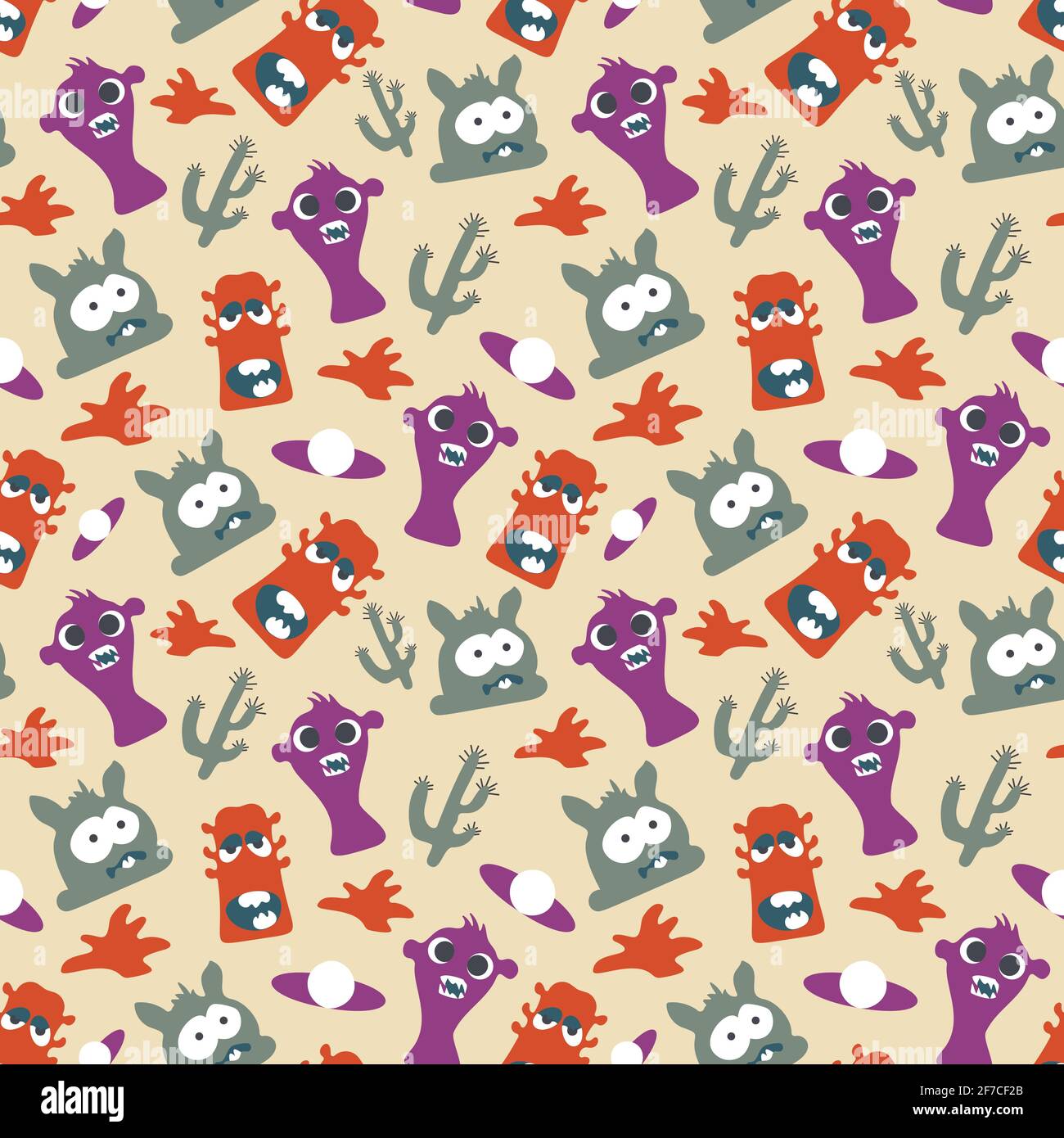 monster seamless pattern design. vector illustration Stock Vector Image ...