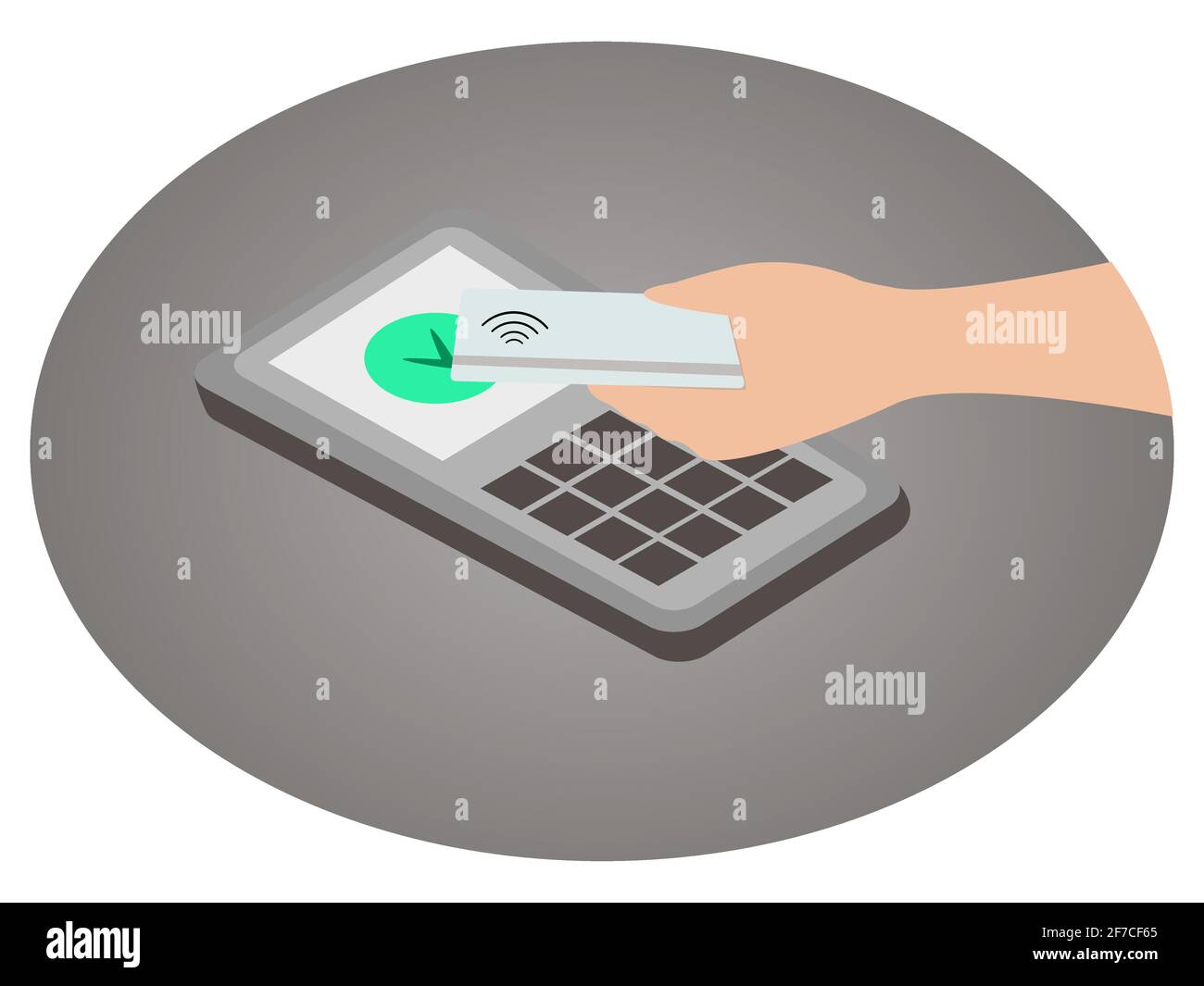 Hand holding bank card. Contactless and wireless paying with card ...