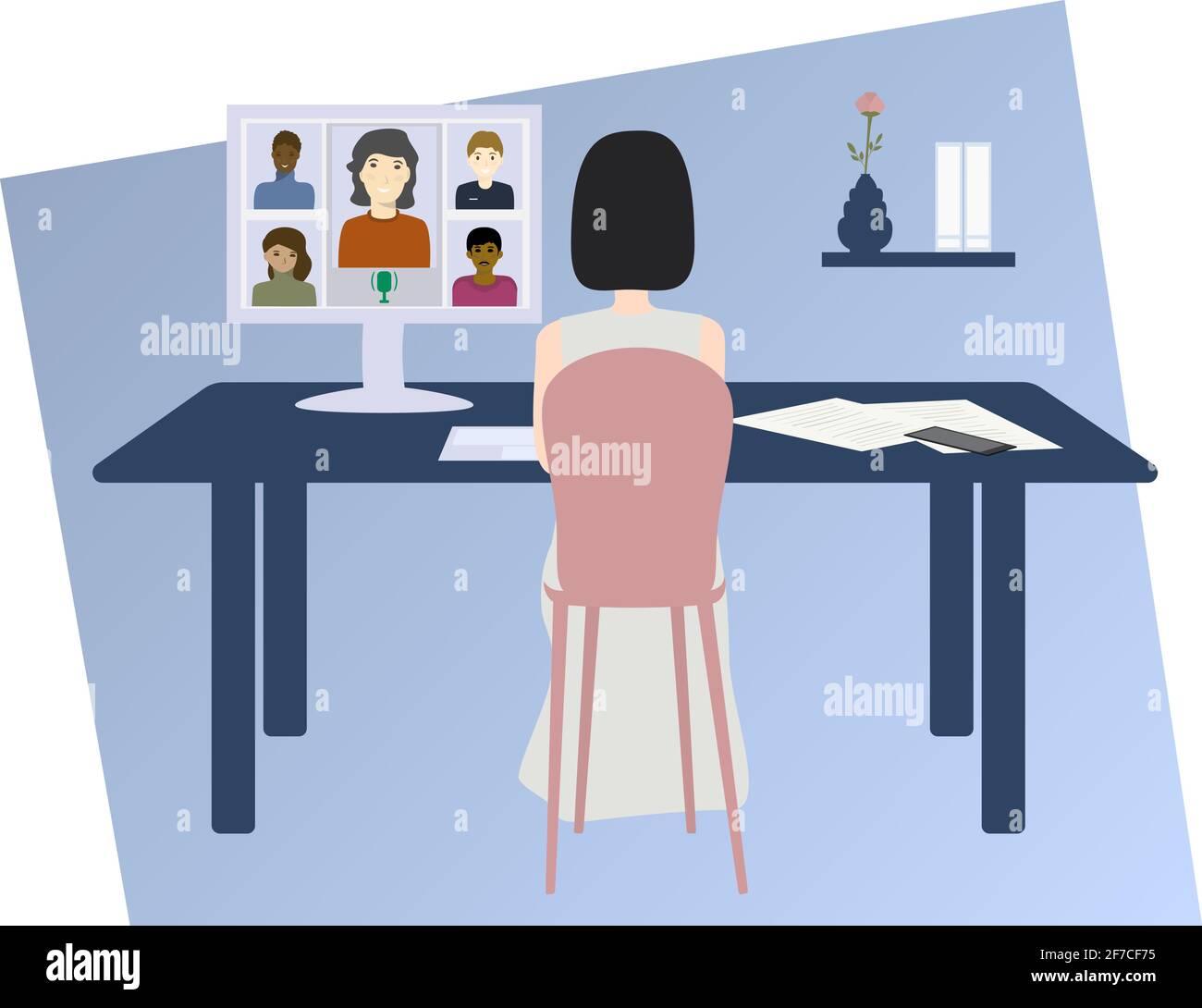 Zoom meeting cartoon hi-res stock photography and images - Alamy