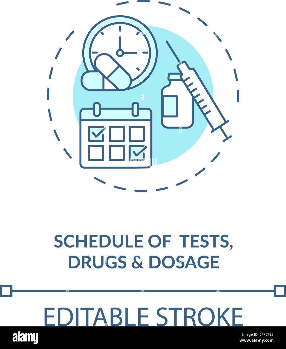 Tests, drugs and dosage schedule concept icon Stock Vector Image & Art ...