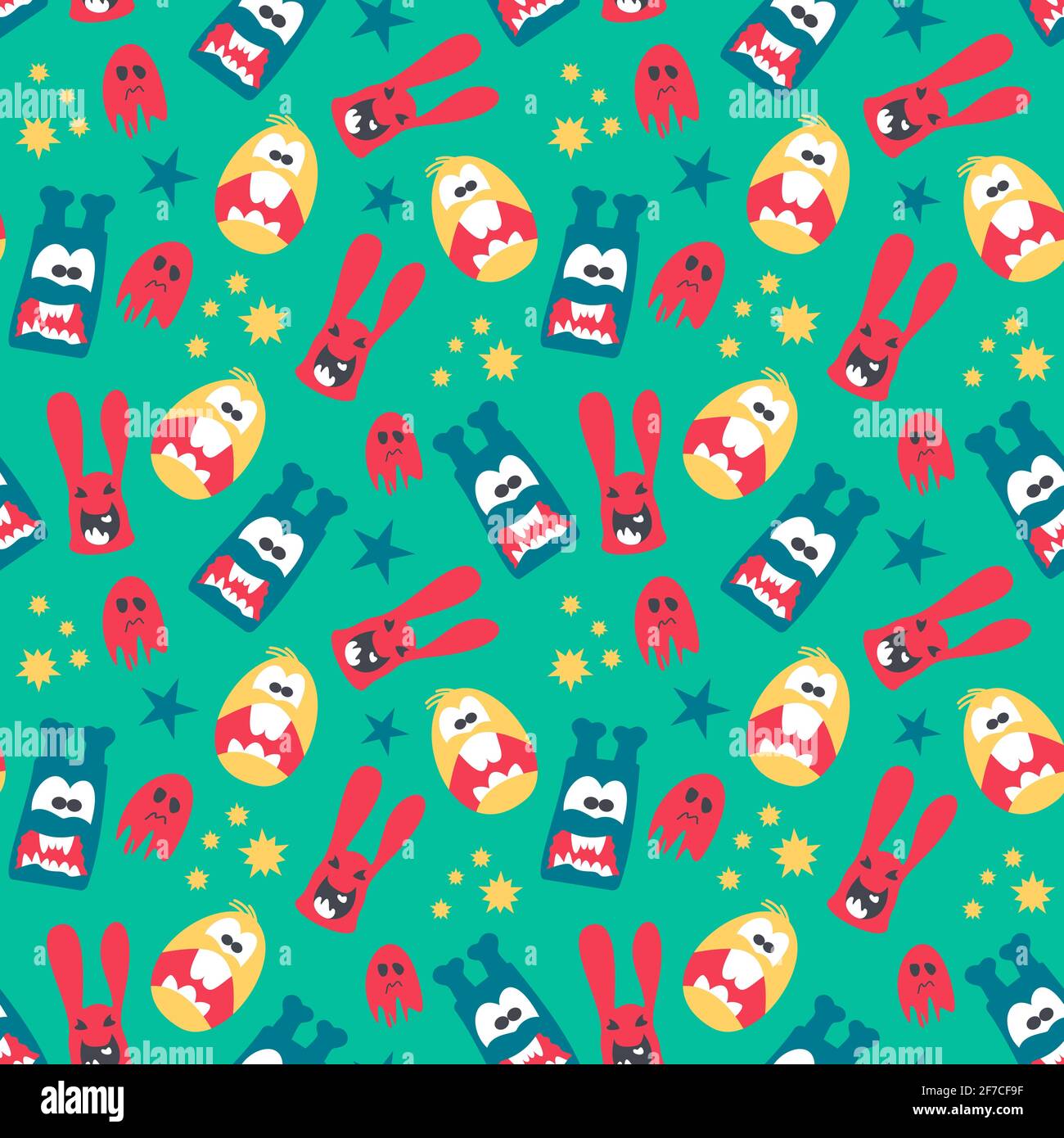 Little monsters background Stock Vector Images - Alamy