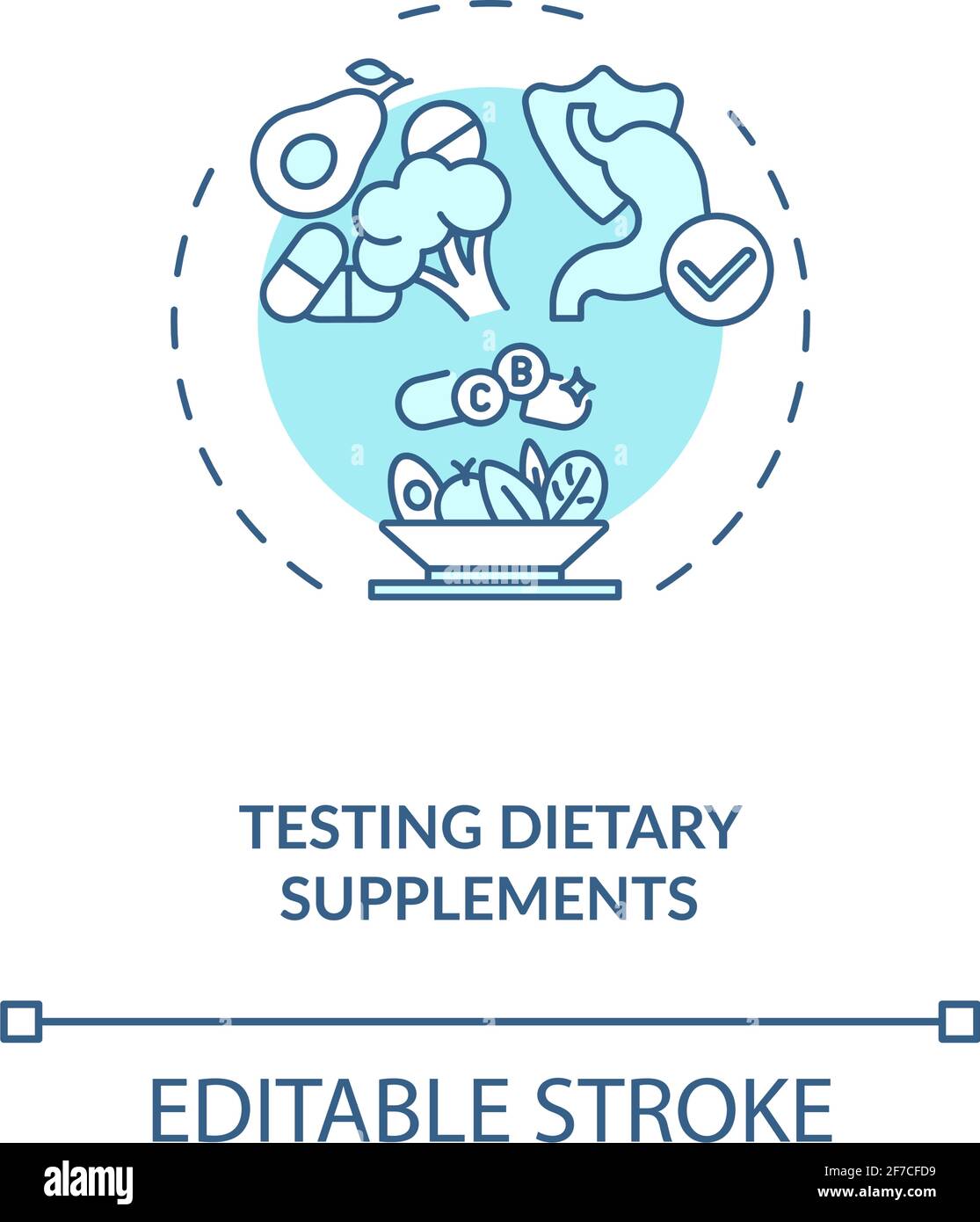 Testing dietary supplements concept icon Stock Vector Image & Art - Alamy