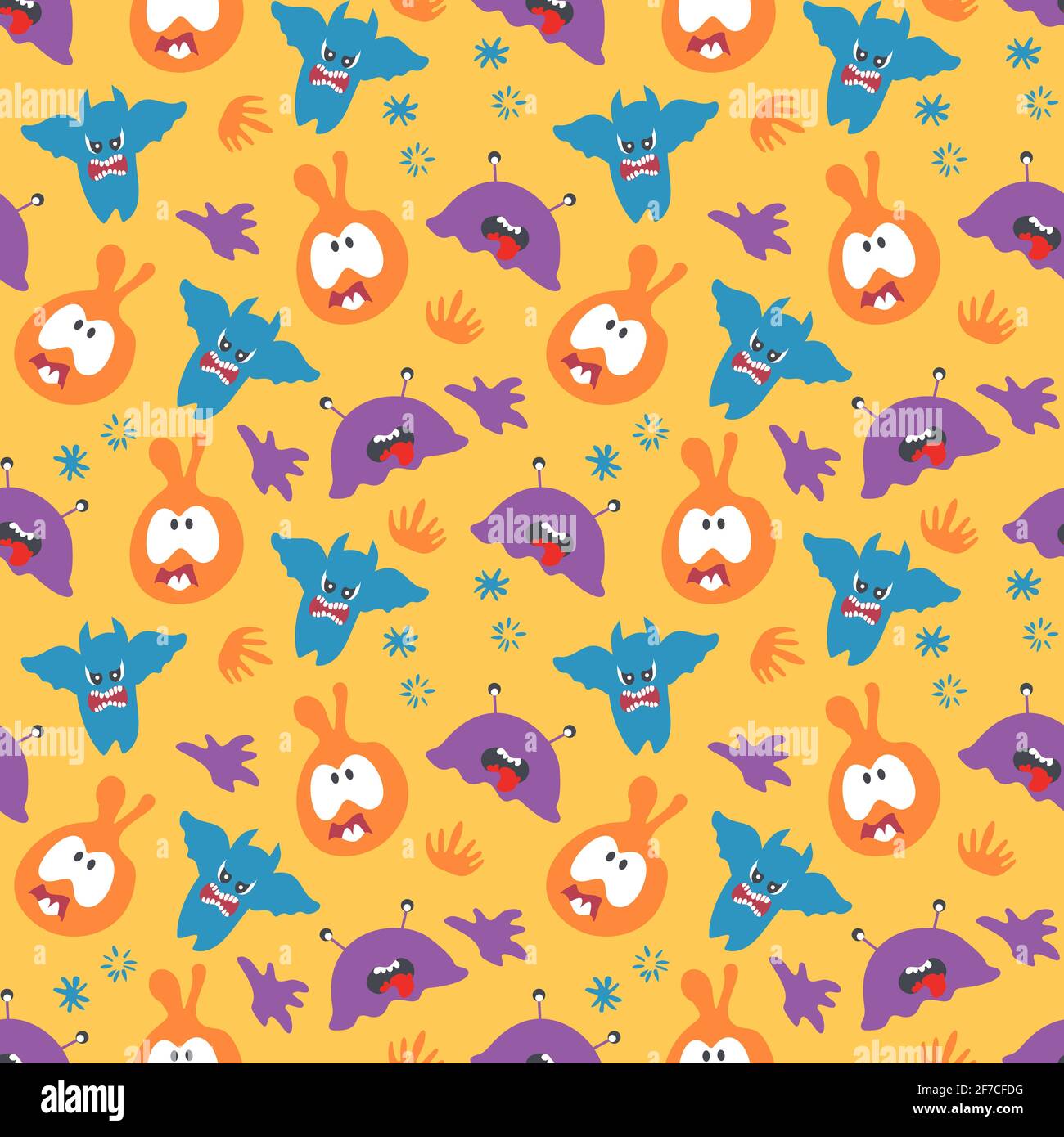monster seamless pattern design. vector illustration Stock Vector Image ...
