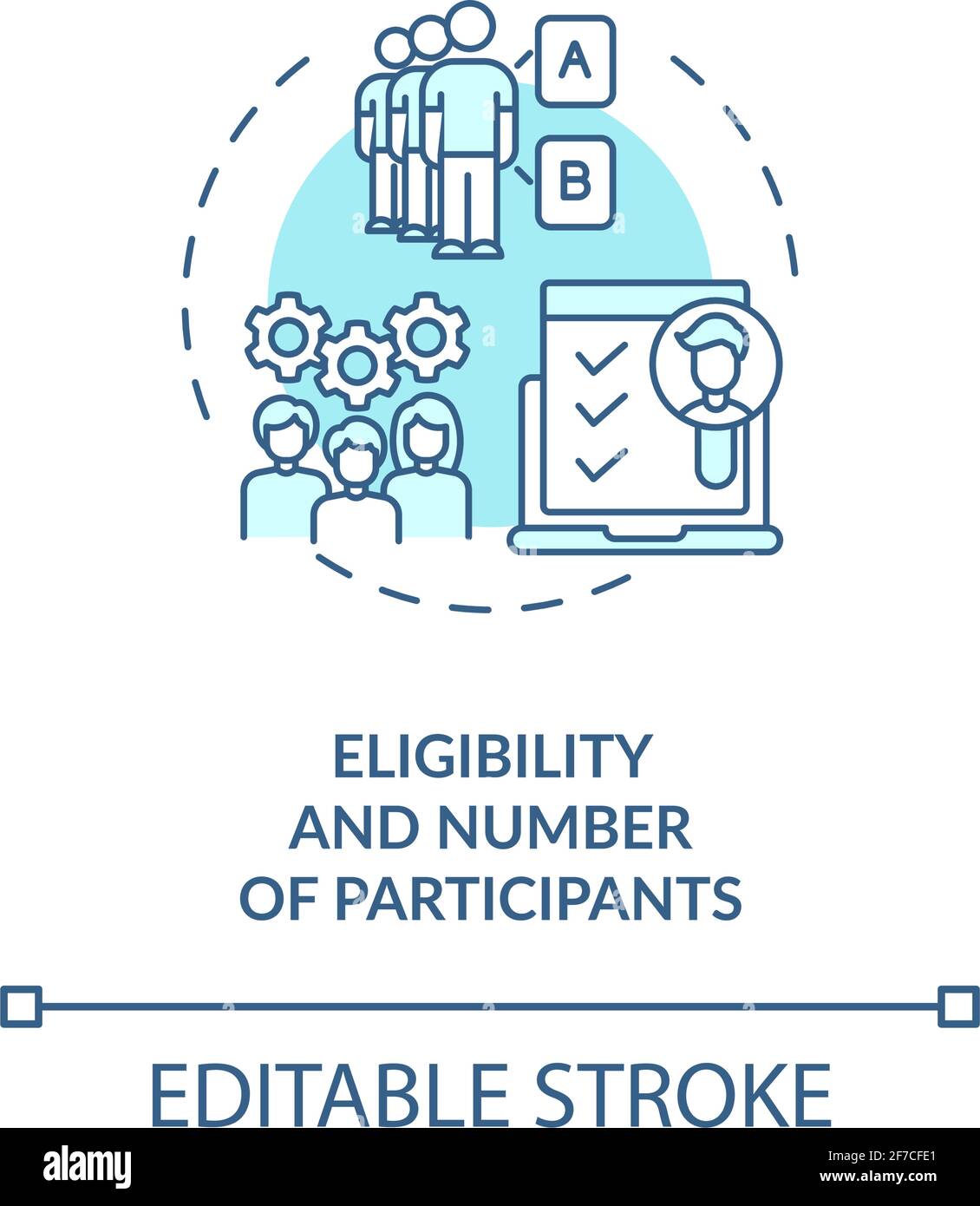 Eligibility and participants number concept icon Stock Vector Image ...