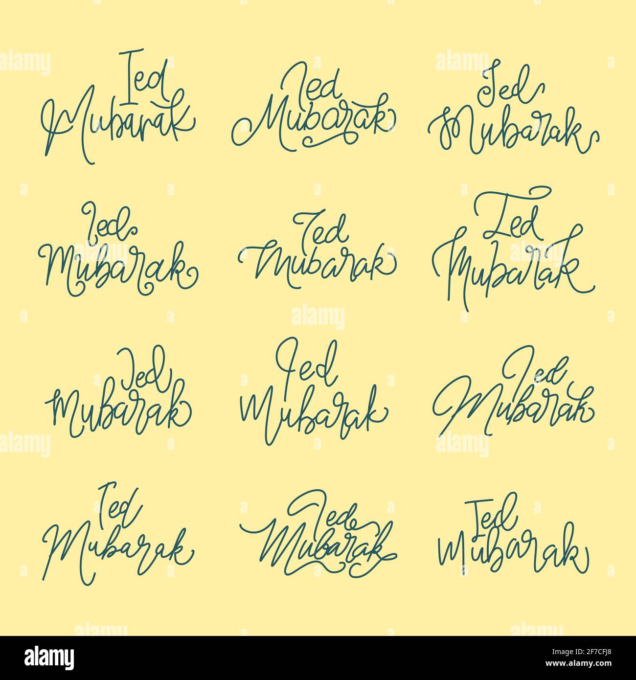 Eid Mubarak. Set of hand written calligraphy for end of Ramadan. Eid ...