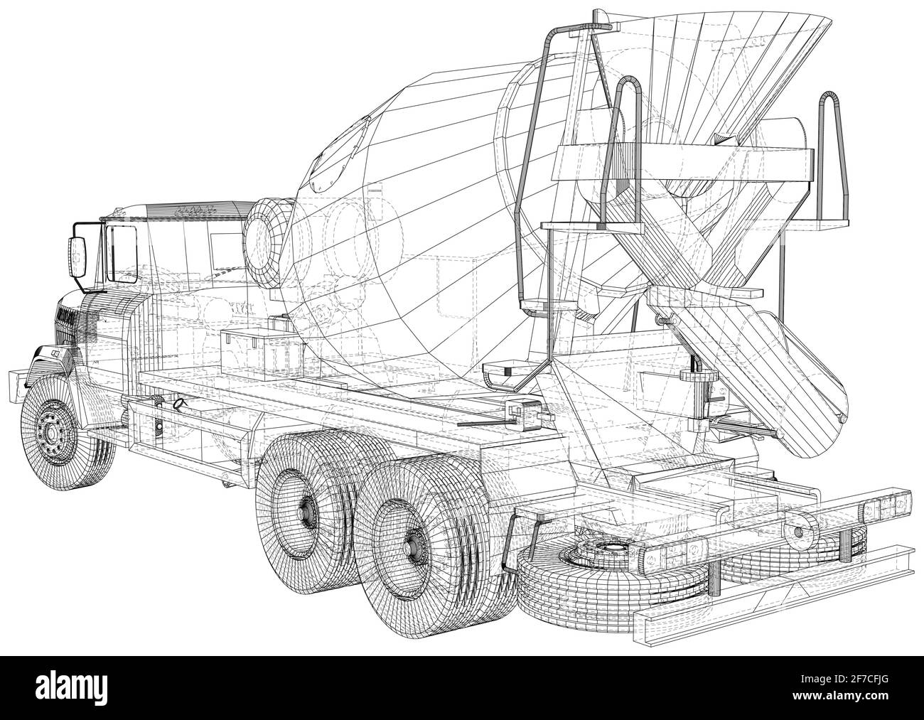 Cement Truck Drawing
