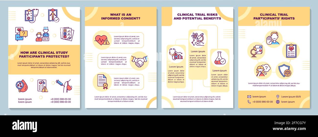 Clinical study participants safety brochure template Stock Vector Image ...