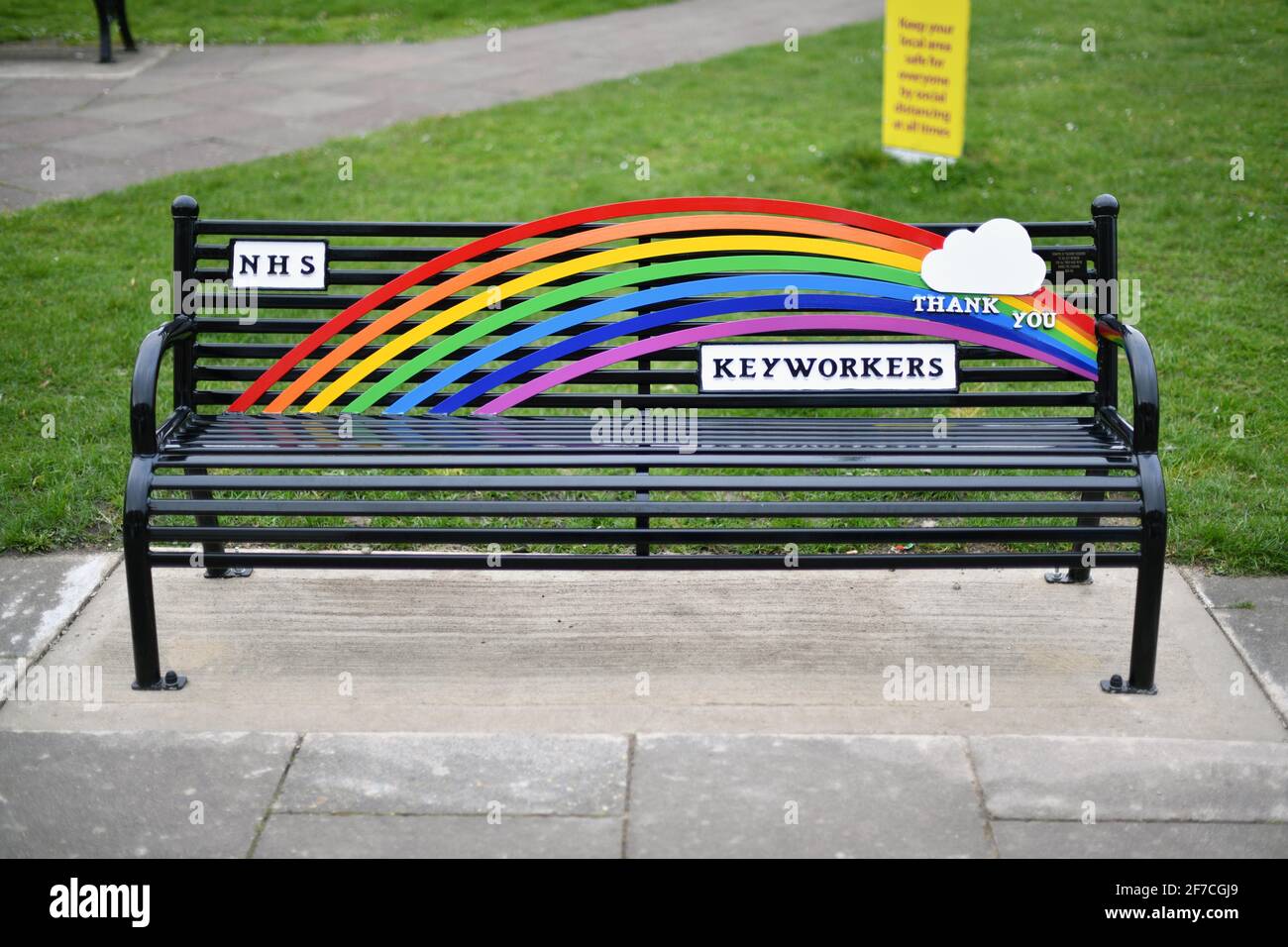 Rainbow thank you bench to NHS & key workers during Coronavirus ...