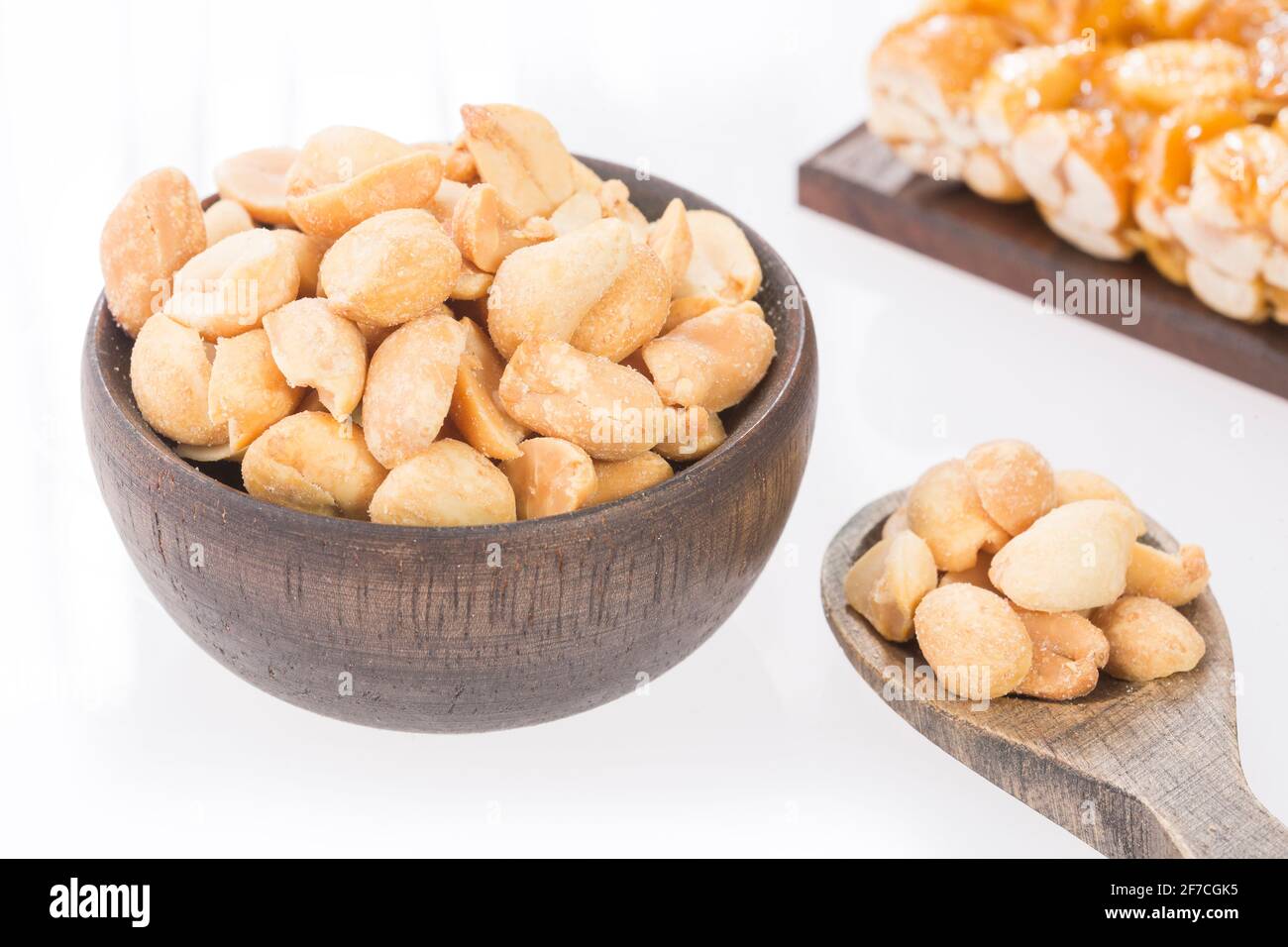 Honey bars with peanuts - Arachis hypogaea Stock Photo - Alamy