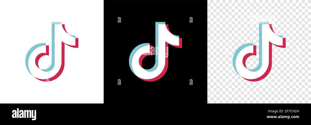 Tik Tok icon. Social media. Tik Tok logo design. Vector illustration isolated on white and black ...