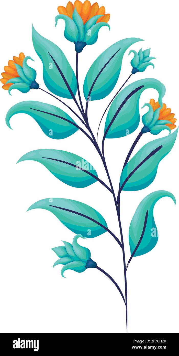 turquoise flowers illustration Stock Vector Image & Art - Alamy