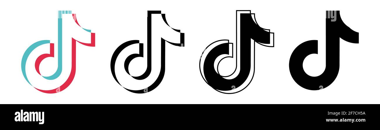 Tik Tok icons set. Social networks. Tik Tok logo design. Vector illustration isolated on white ...