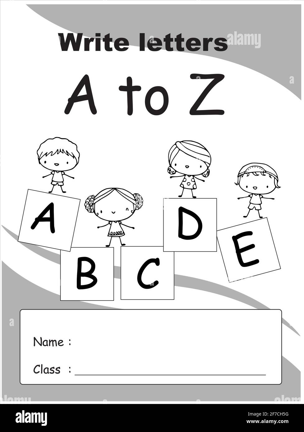 a to z activity book cover design Stock Photo - Alamy