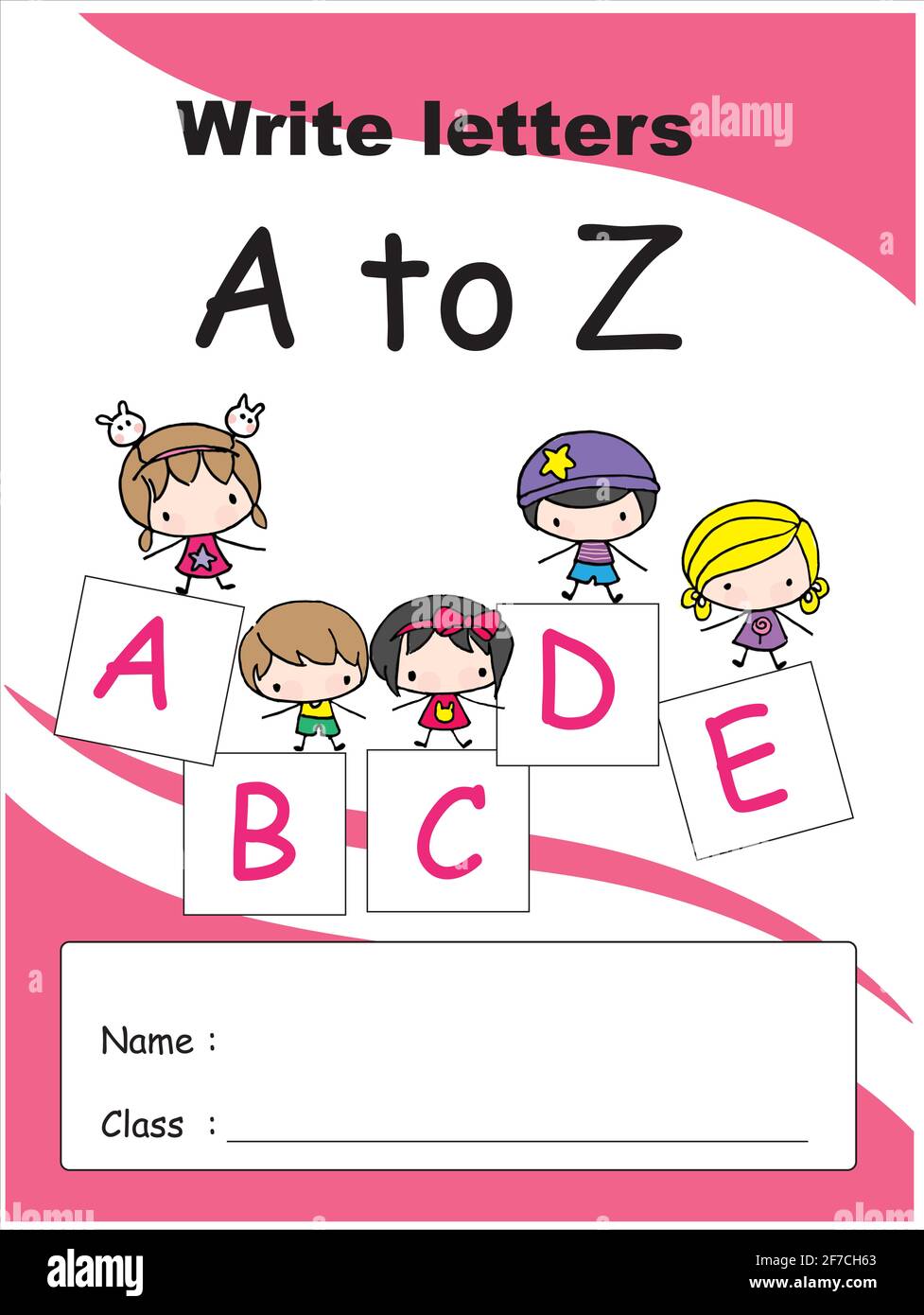 a to z activity book cover design Stock Photo - Alamy