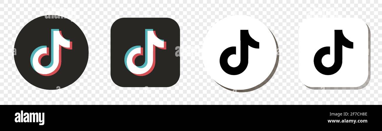 Tik Tok icons set. Button. Social networks. Tik Tok logo design. Vector ...