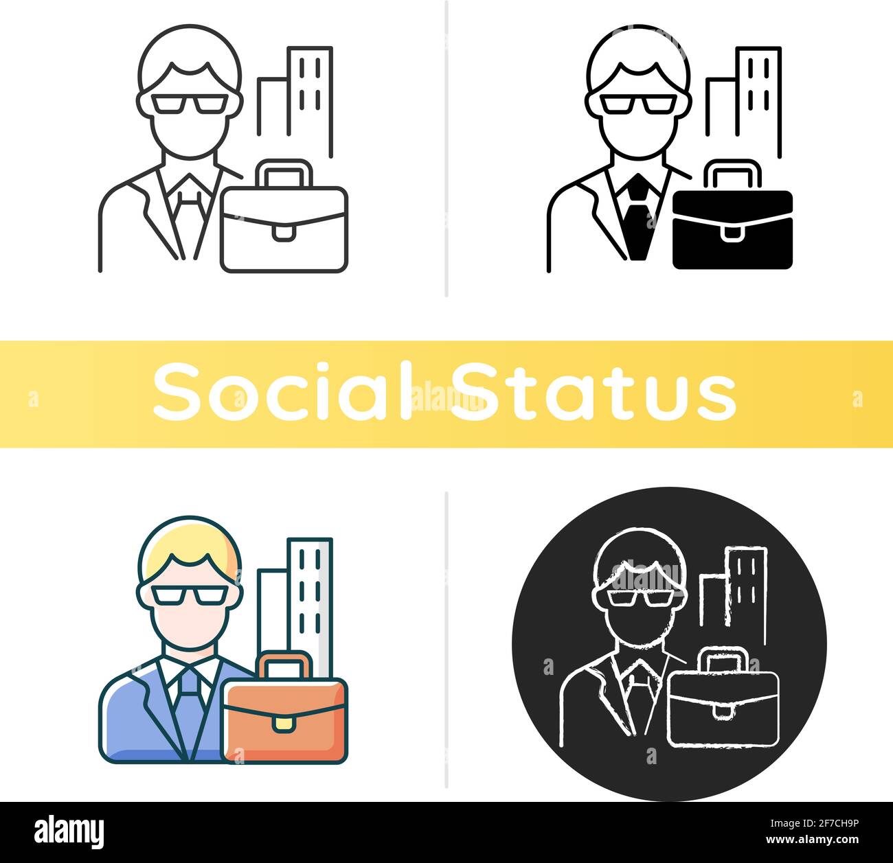 Status flat white color Stock Vector Images - Alamy
