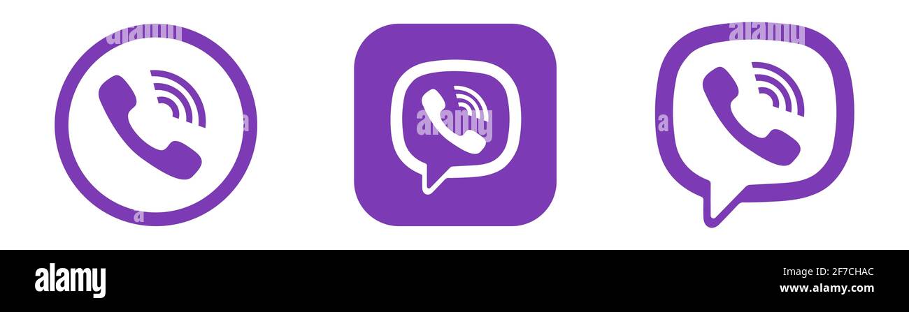 Viber flat icon set isolated on white background,. Vector illustration ...