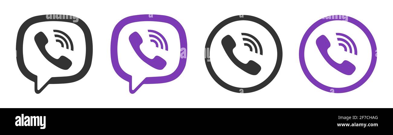 Viber flat icon set isolated on white background,. Vector illustration ...