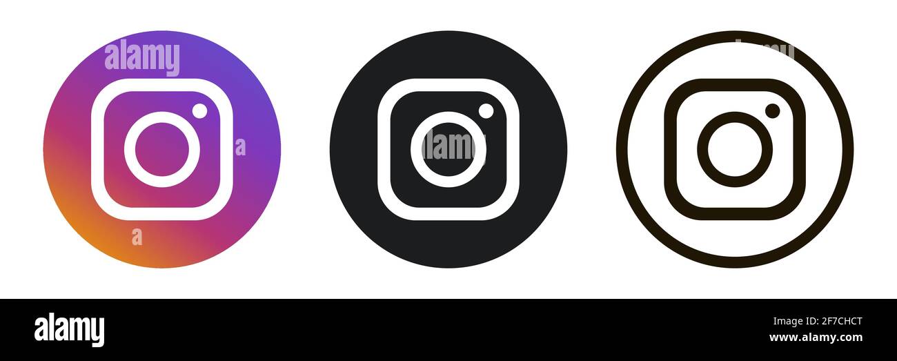 Instagram. Camera icons set. Vector illustration isolated on a white ...