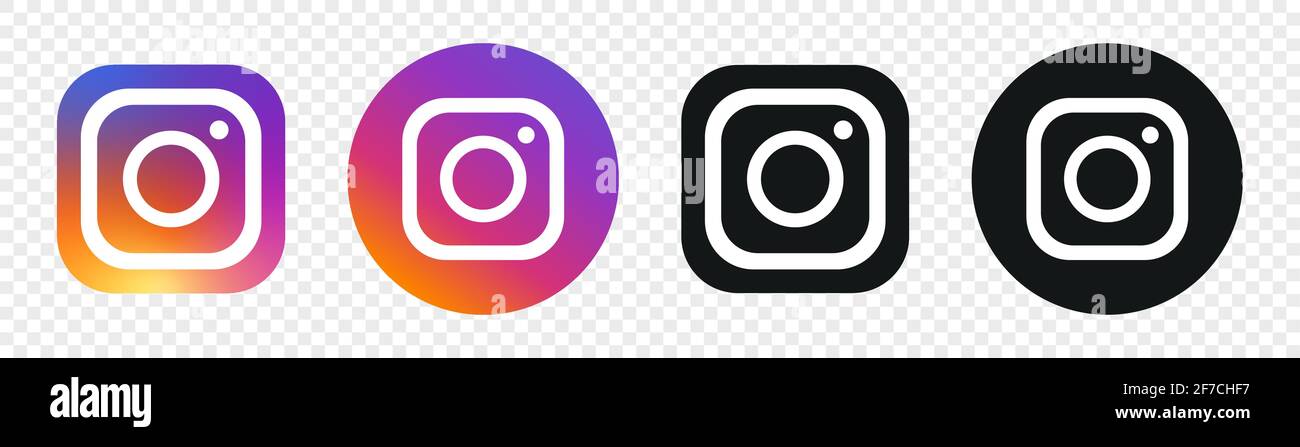 Instagram. Camera icons set. Vector illustration isolated on a white ...