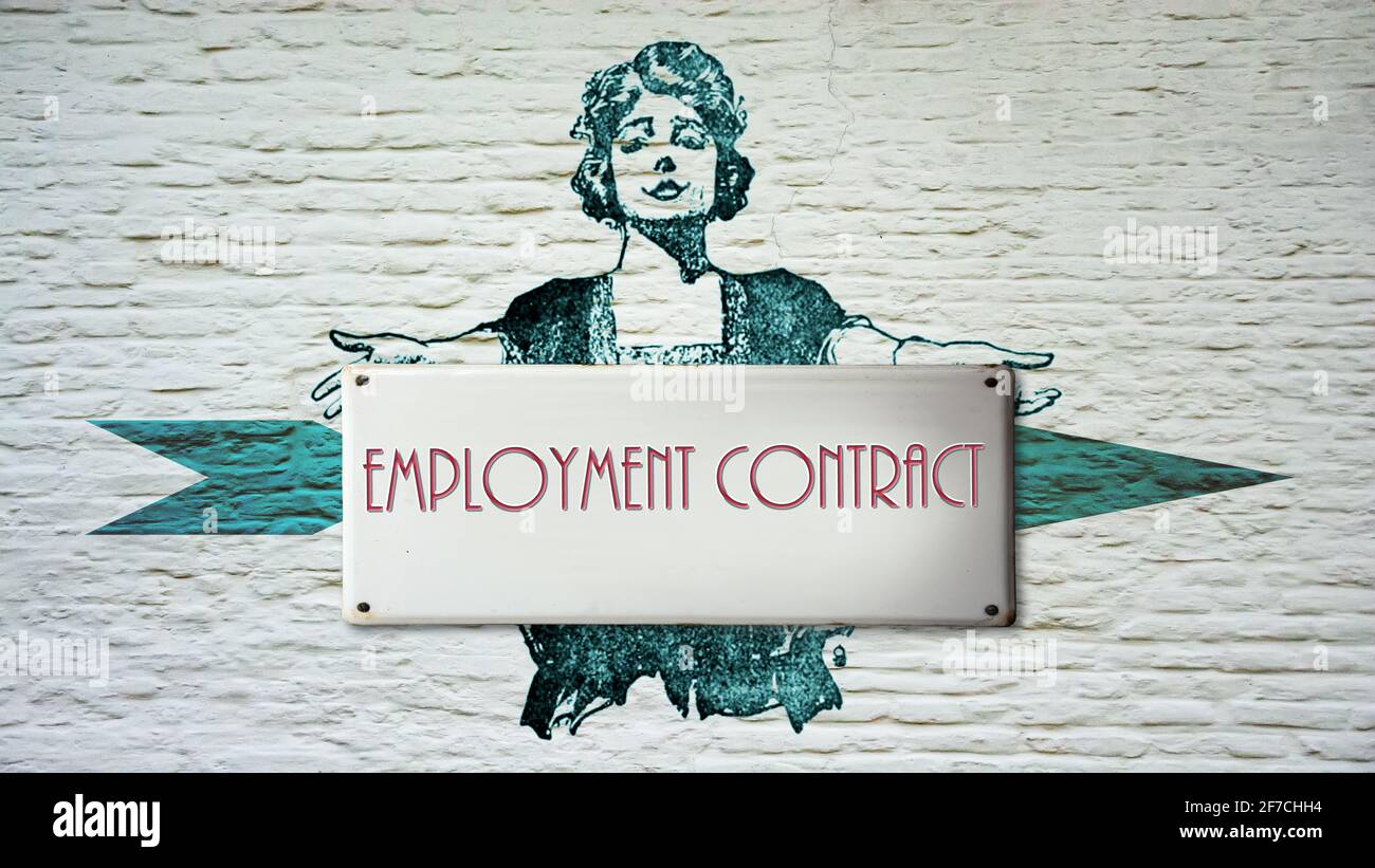 Street Sign the Direction Way to EMPLOYMENT CONTRACT Stock Photo - Alamy