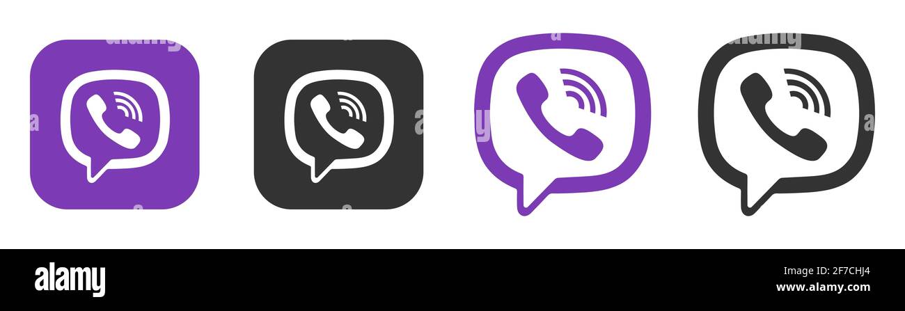 Viber flat icon set isolated on white background,. Vector illustration ...