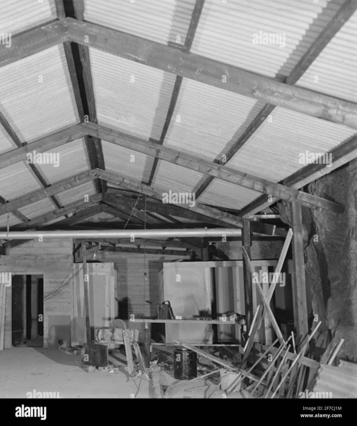 Interior of shelters on F 2 Roslagens flying fleet, 1944. Interior of ...