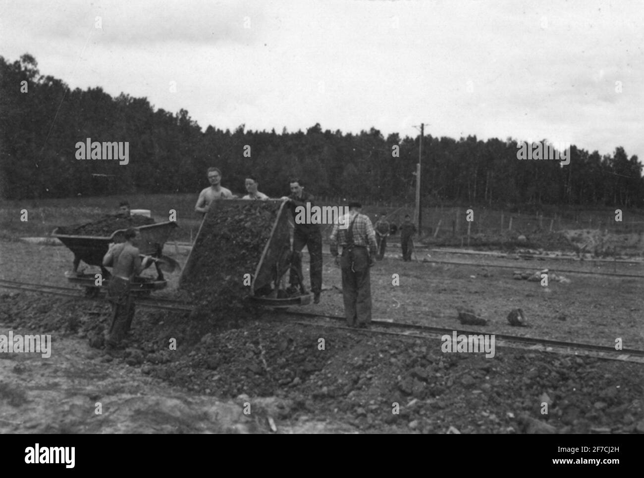 The sports field at F 2 Roslagens flying fleet is built, 1943. The ...
