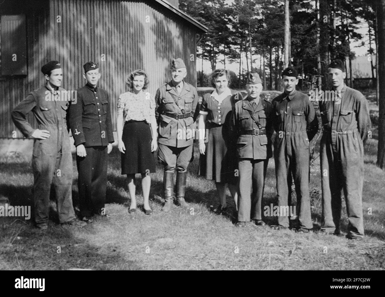 Group portrait of staff at F 2 Roslagens flying fleet, 1944 group ...