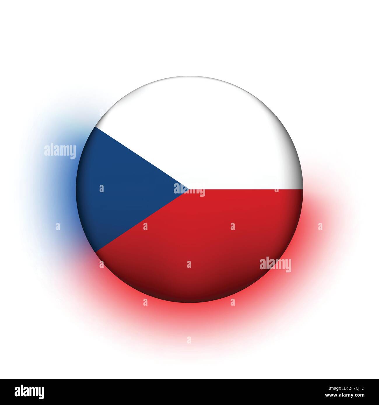 Glass light ball with flag of Czech Republic. Round sphere, template ...