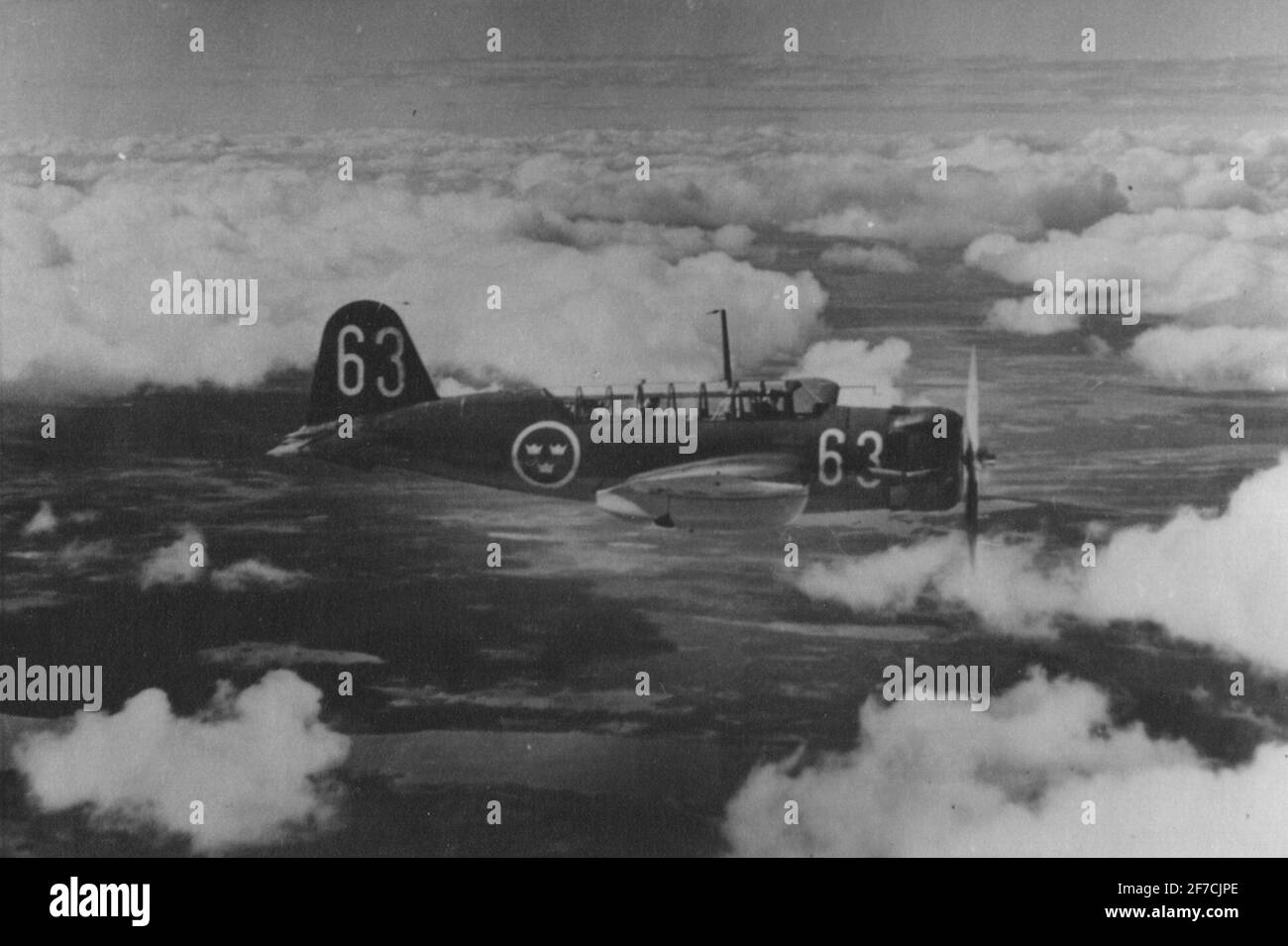 Aircraft 17 from f 3 in the air over clouds, about 1948-1949 . aircraft ...