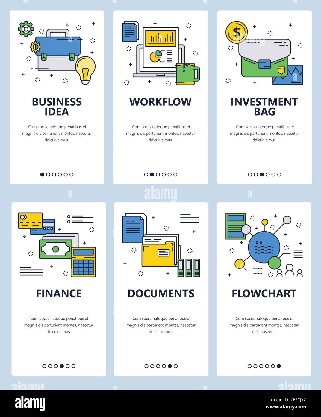 Vector line art web and mobile app template set Stock Vector Image ...