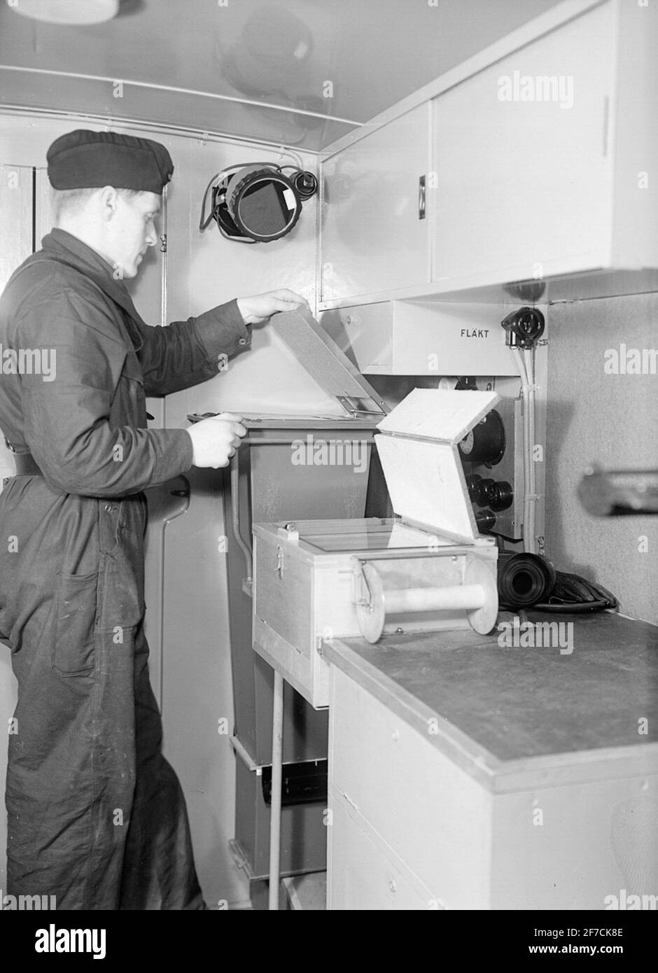 Copy apparatus in photo car model m / 42. Work with copying. 1940s ...