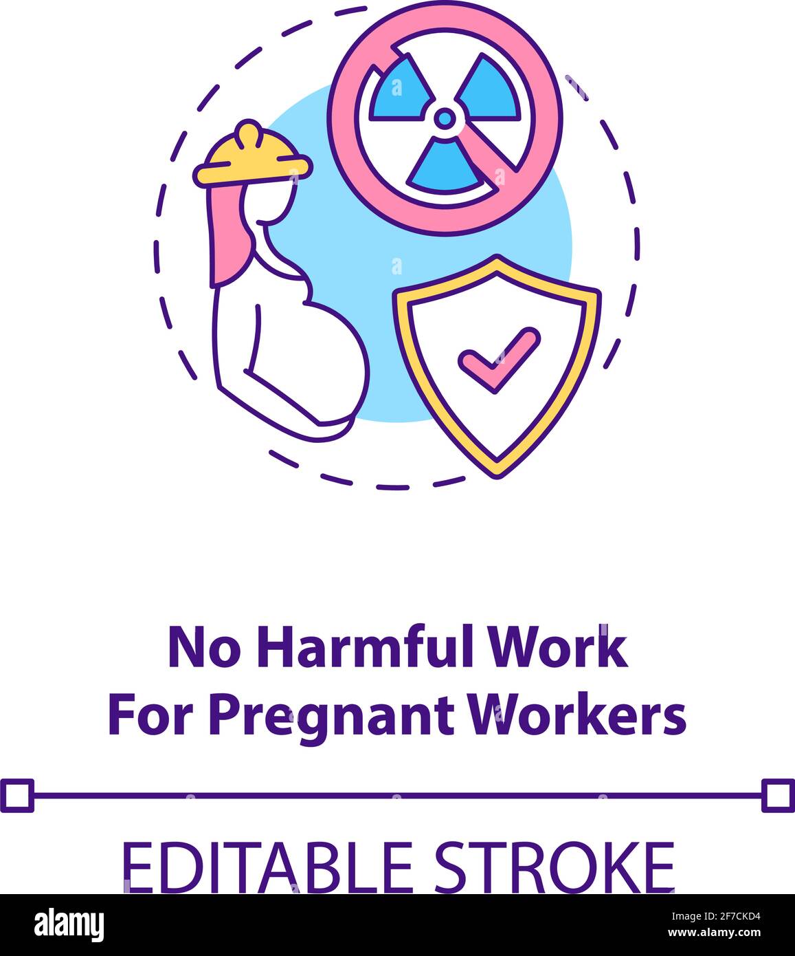 No harmful work for pregnant workers concept icon Stock Vector Image ...
