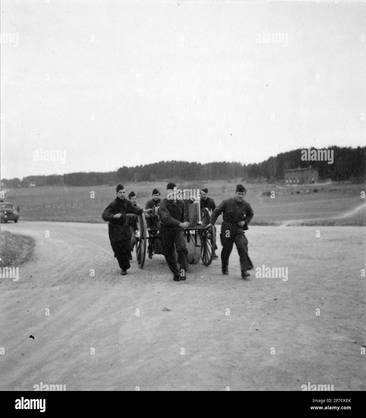 Fire exercise on F 2, 1939 Exploration with fire syringe at fire ...