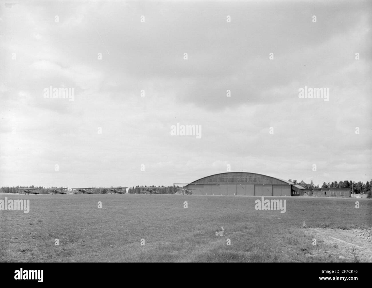 New Hangar, Malmen Hangar 82 on F 3 Malmen. On the grass field in front ...