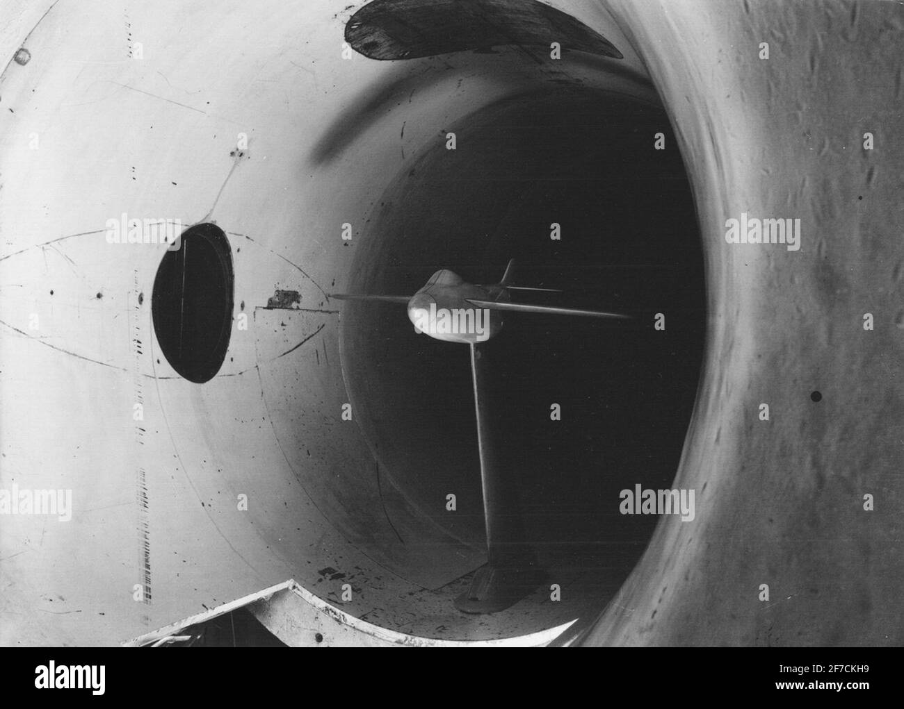 Sample of wind tunnel model of aircraft Saab J 29 on FFA about 1940s ...