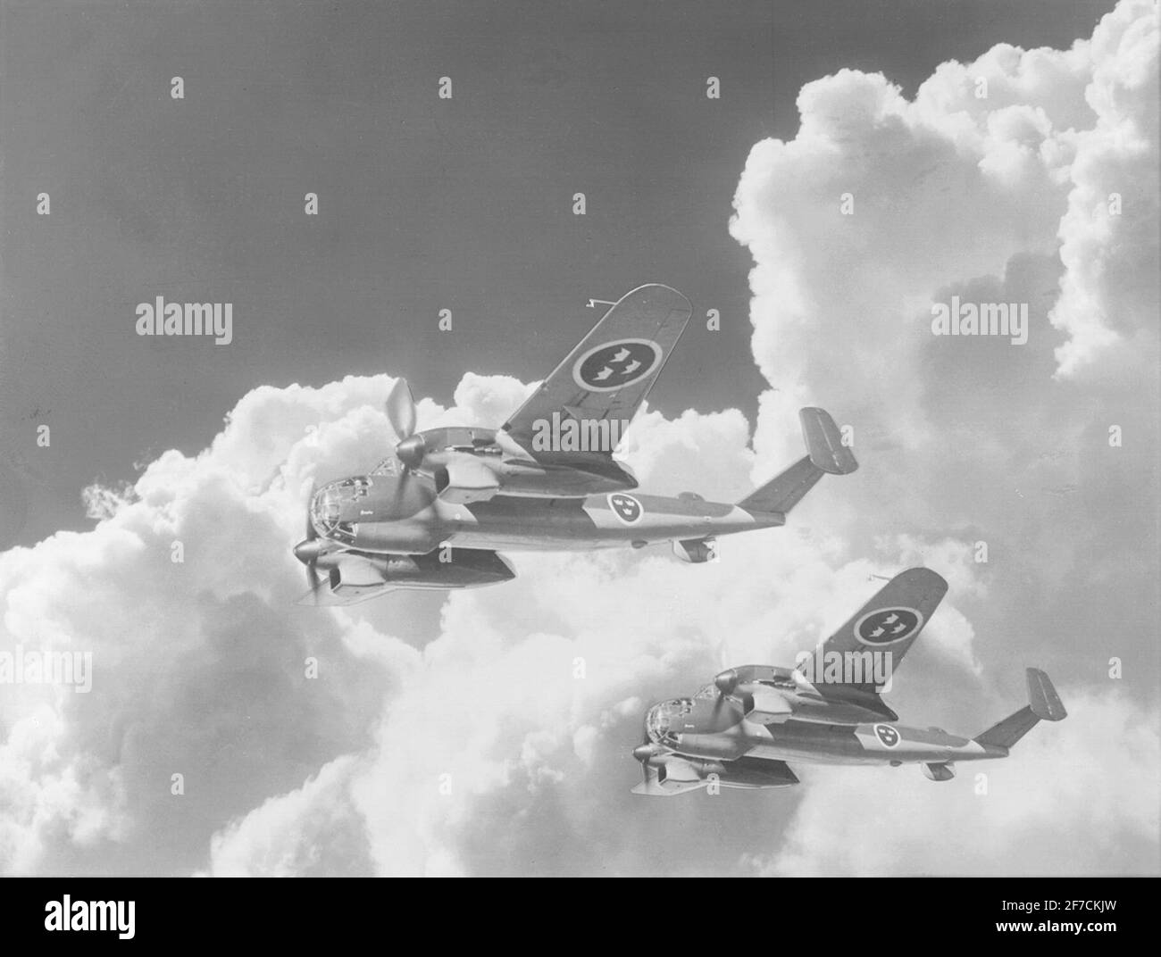 Photomontage aircraft B 18. Photo Montage. Two aircraft B 18 in the air ...