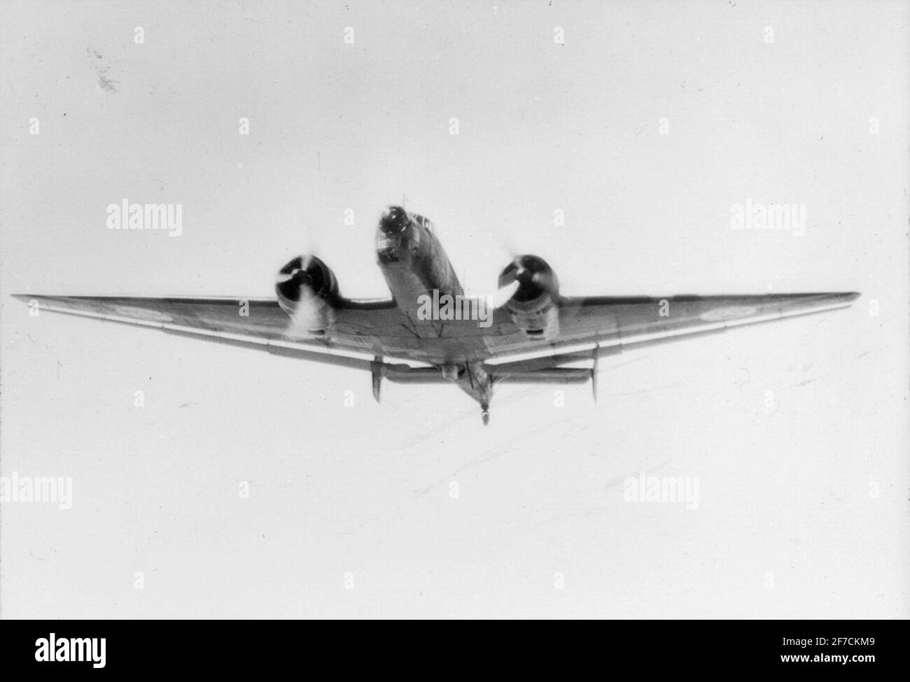 Airplane B 3 in the air Bombers B 3 in the air. View from below ...