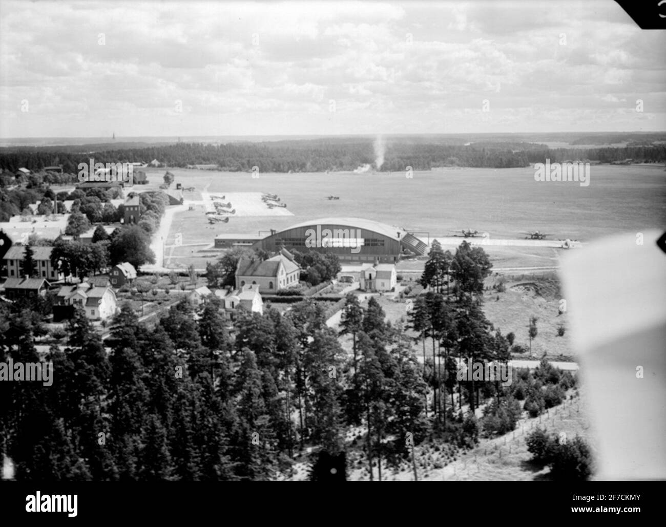 Hangar, 1941 aerial view of Hangar K on F 3 ore Stock Photo - Alamy