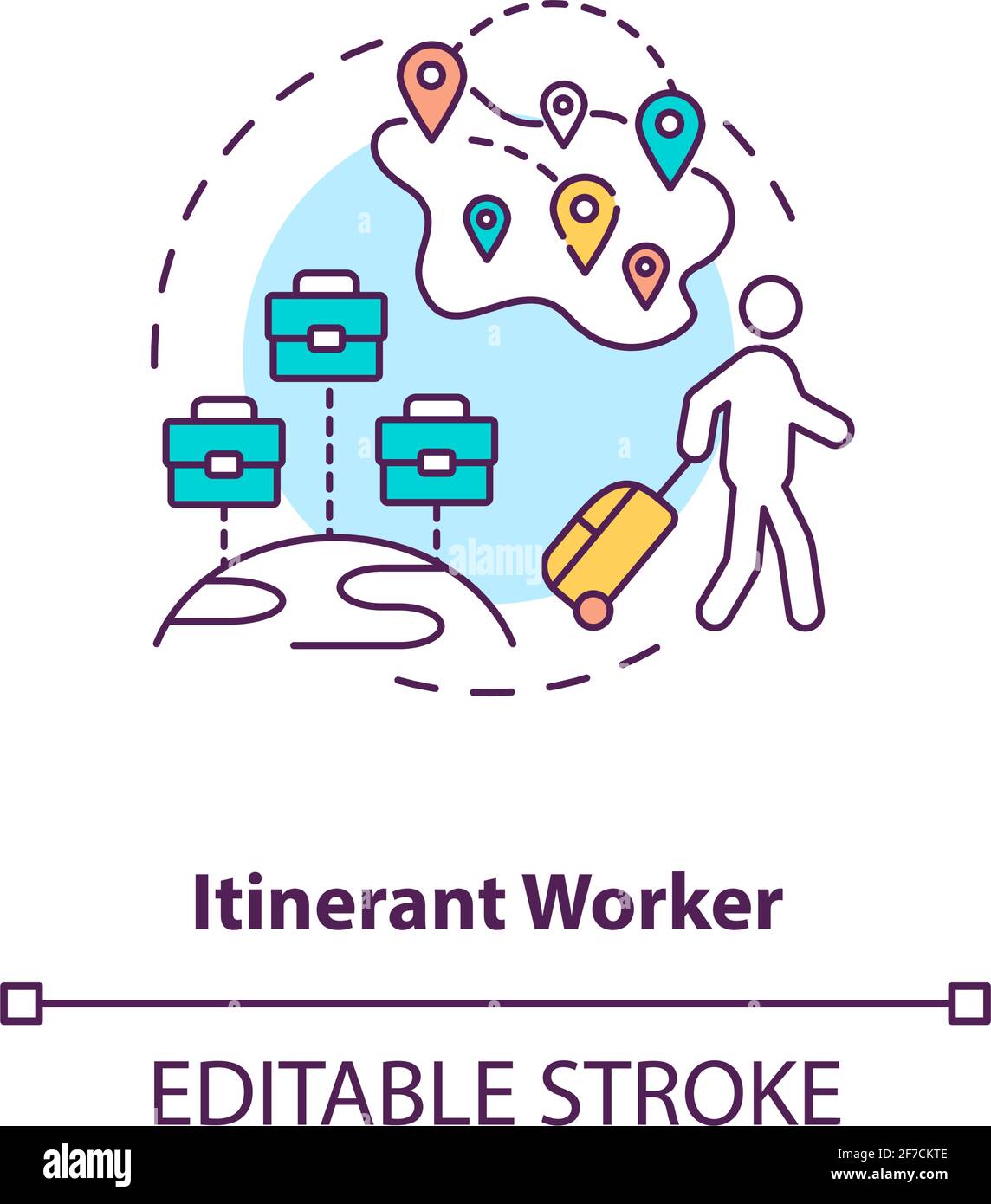 Itinerant worker concept icon Stock Vector Image & Art - Alamy