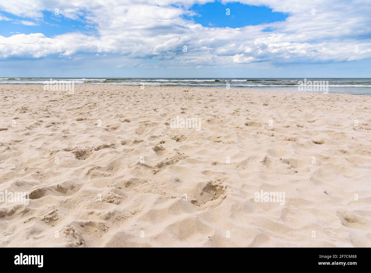 Empty sandy beach at Baltic sea in Poland as summer background Stock Photo - Alamy