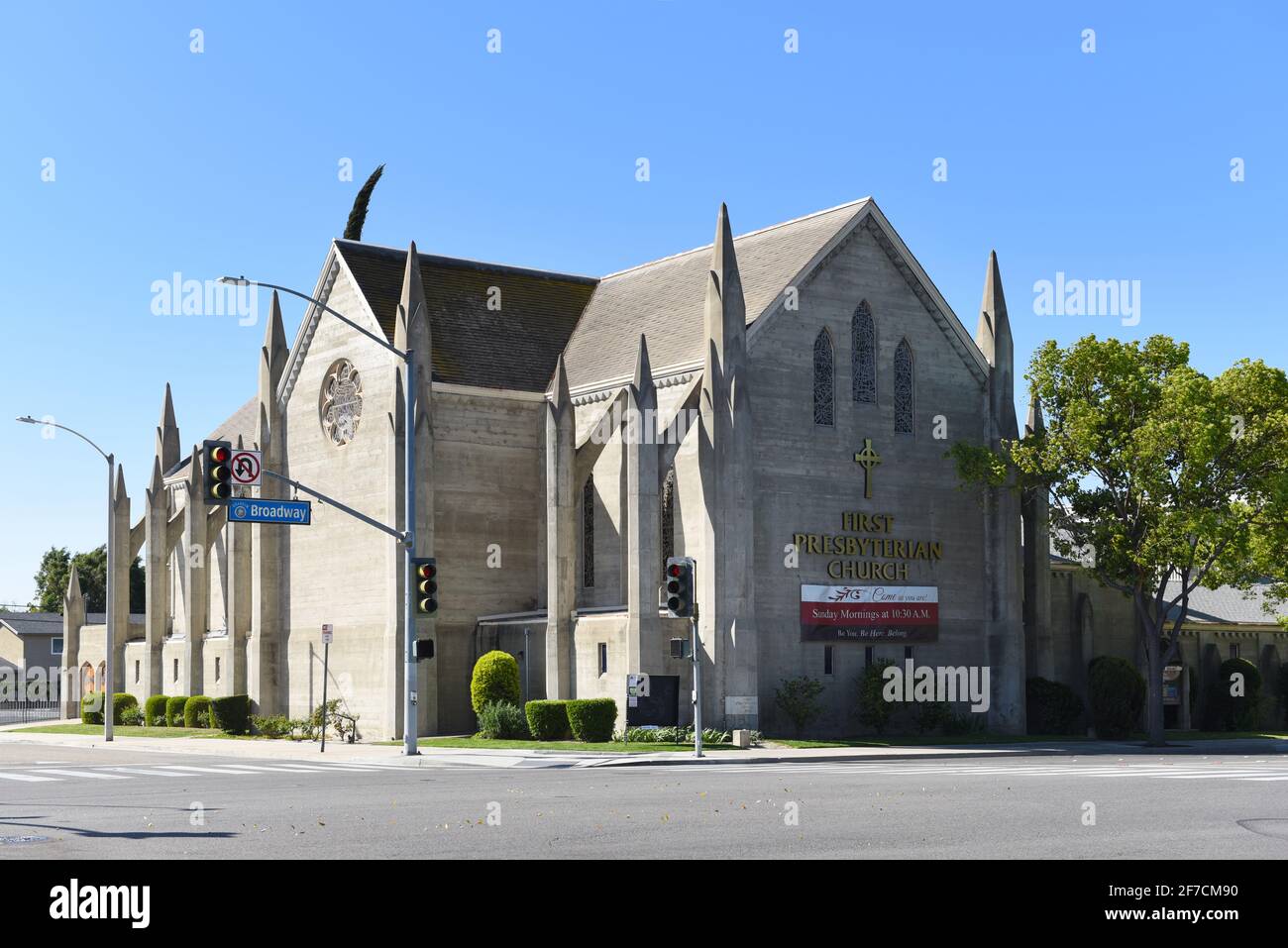 ANAHEIM, CALIFORNIA - 31 MAR 2021: The First Presbyterian Church on ...