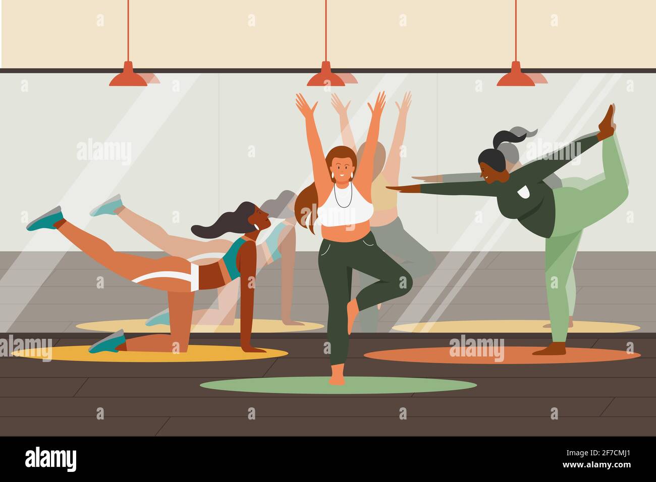 Group sportive people doing yoga Stock Vector Images - Alamy